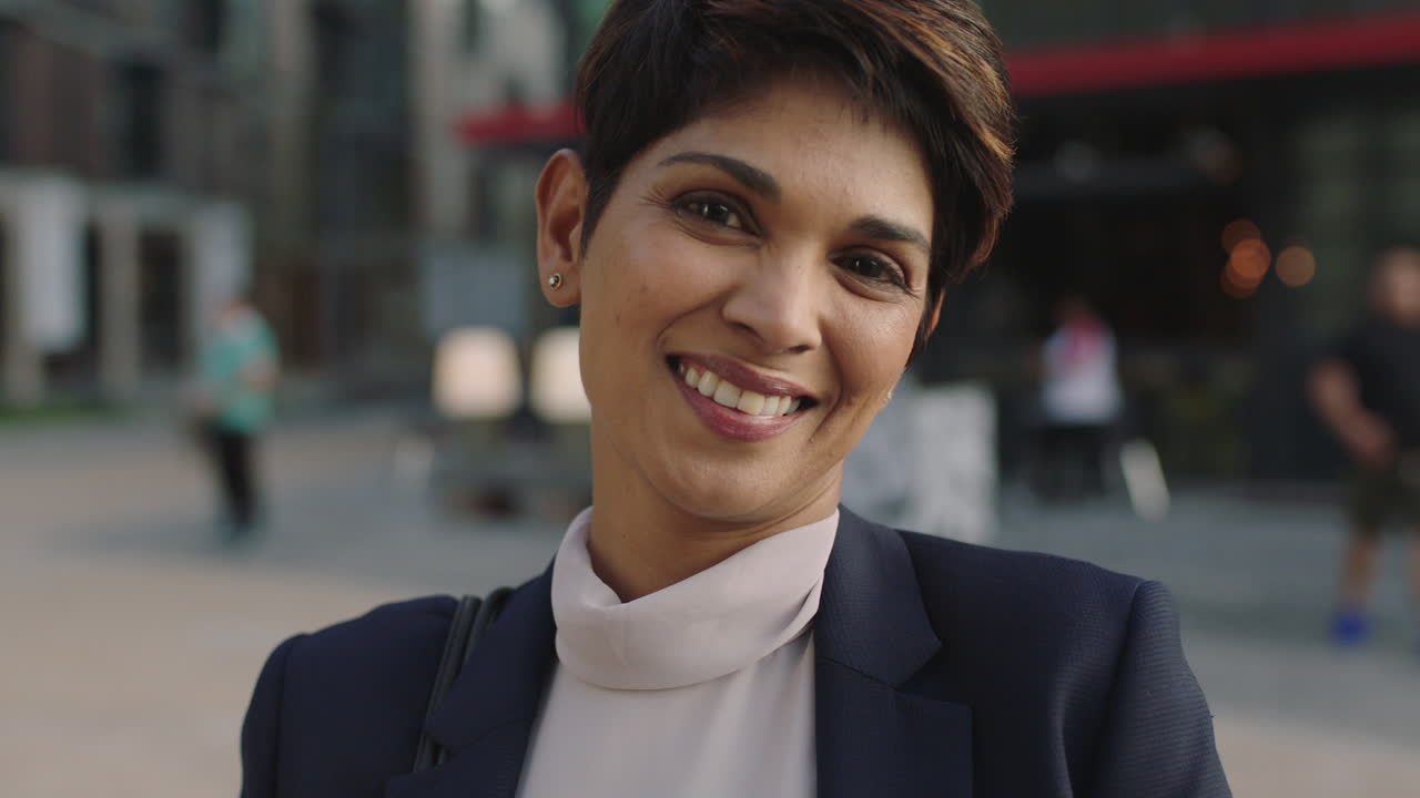 Premium stock video - Portrait of successful business woman commuter ...