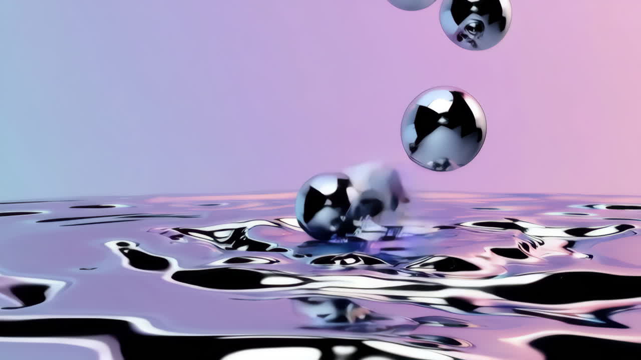 Abstract Liquid Metal Spheres and Triangles | freepik