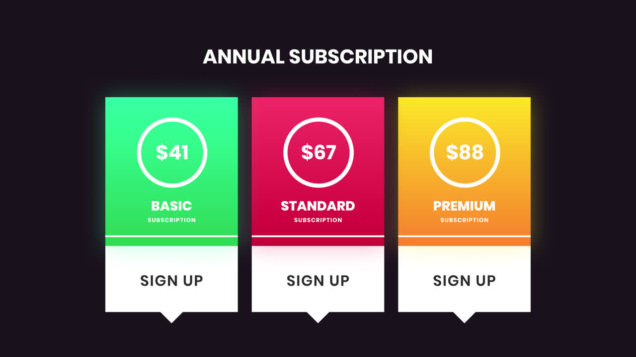 Premium stock video - Animation & motion graphic video of pricing ...