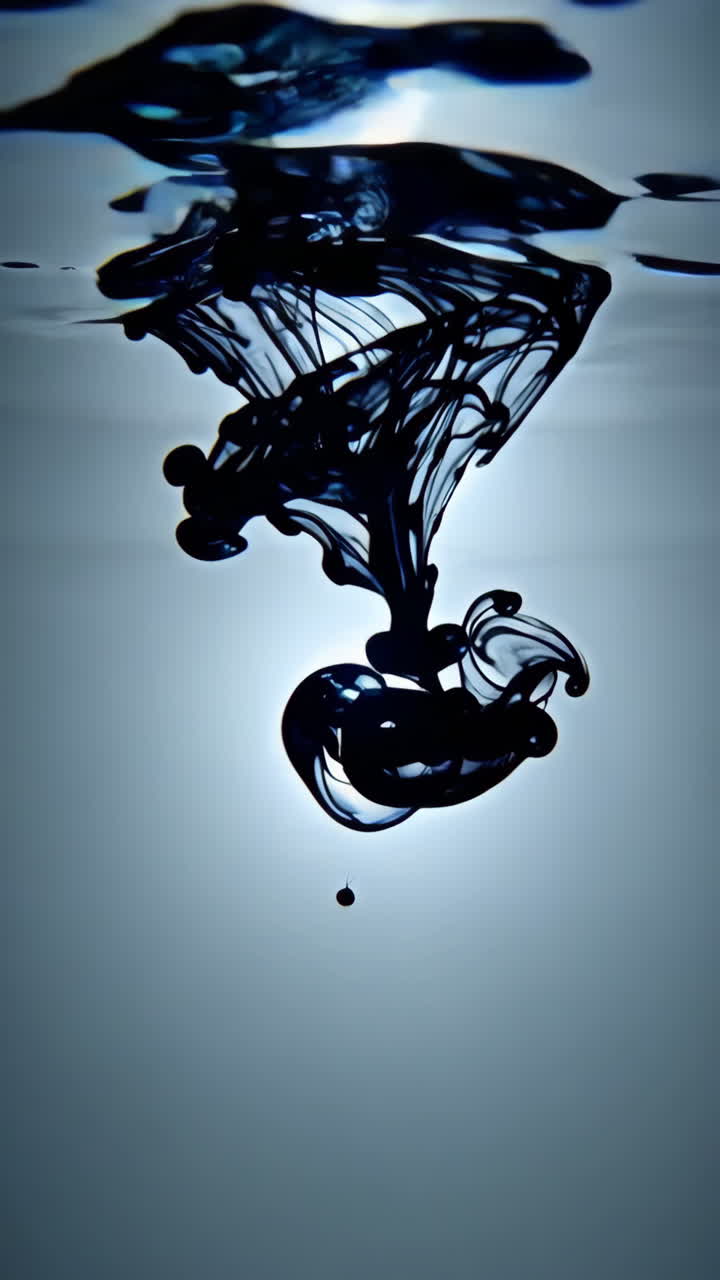 Black Ink Diffusion in Water | Premium Stock Video Footage