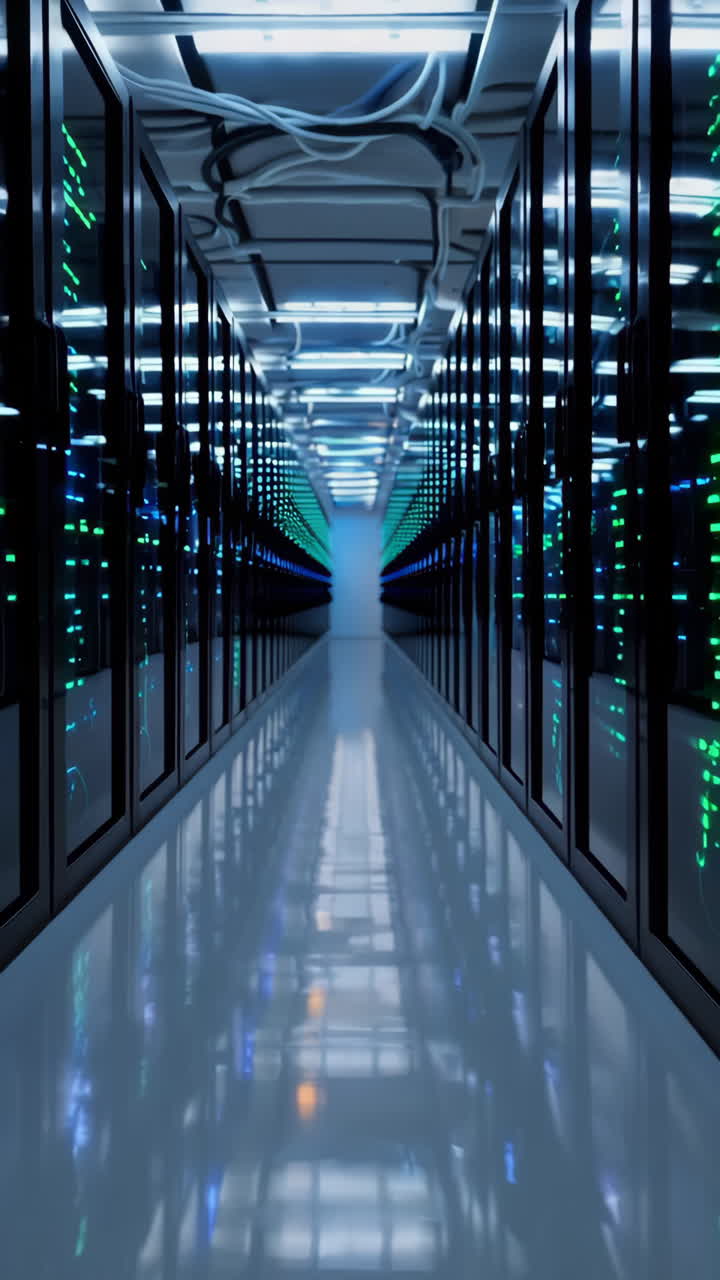 Inside a Modern Data Center | Premium Stock Video Footage