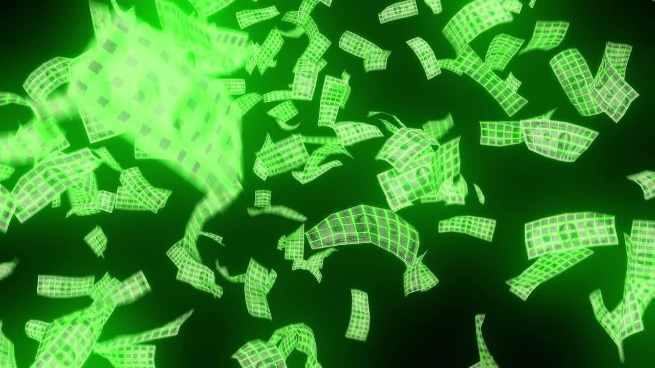 Money neon 80s wireframe falling dollars arcade win USA currency make ...