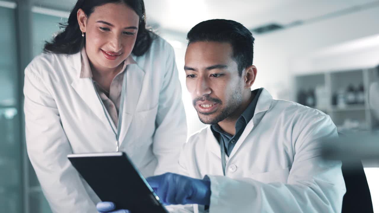Research, Lab And Tablet For Science Team Free Stock Video Footage Download Clips