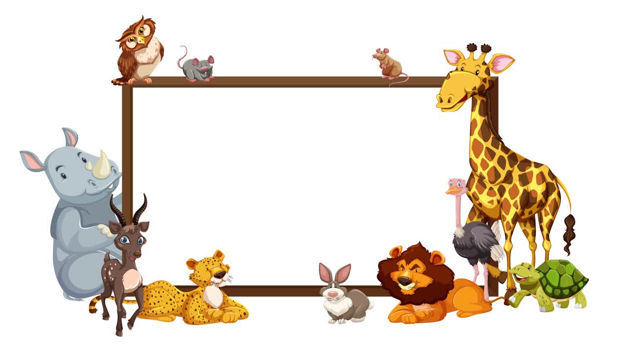 Cartoon animals interact in a playful sequence | Premium Stock Video ...
