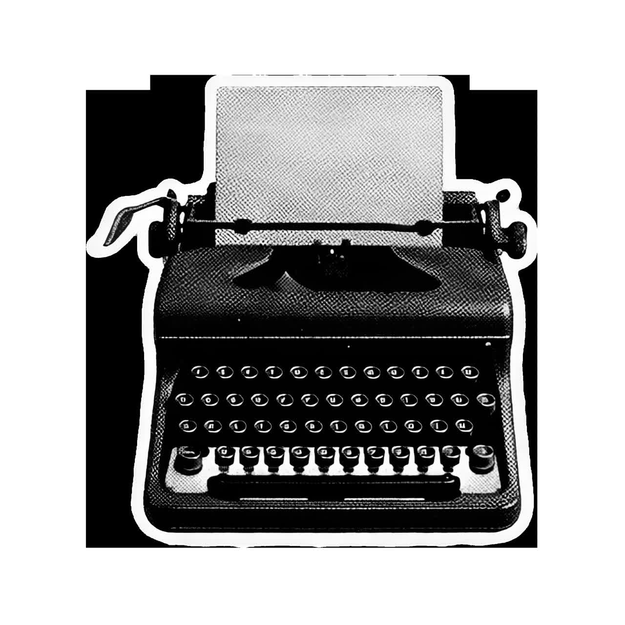 Vintage typewriter animation isolated asset, transparent 4K video ...