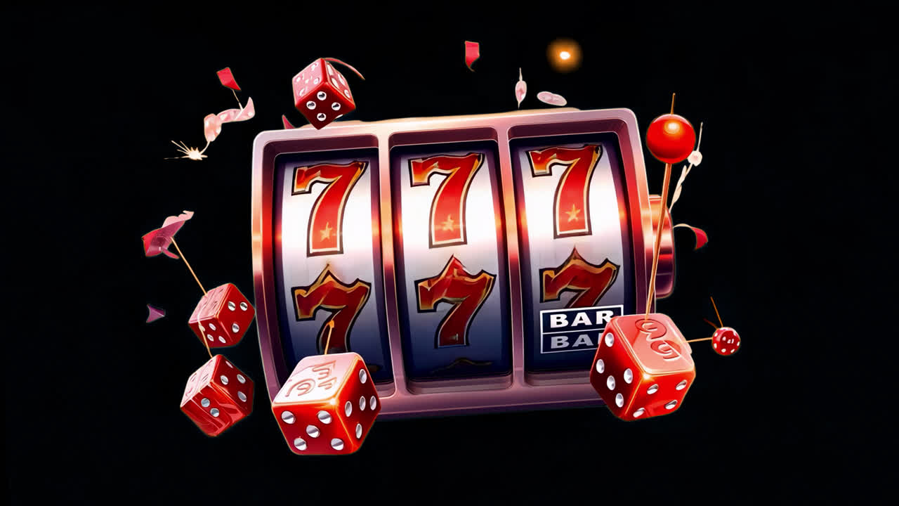 Lucky slot machine jackpot animation isolated asset, transparent 4K ...