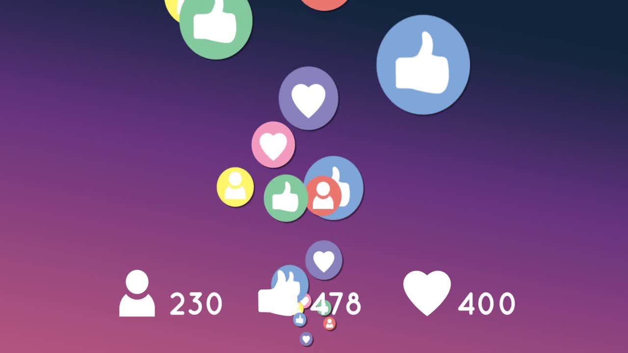 Premium stock video - Moving social media icons 4k