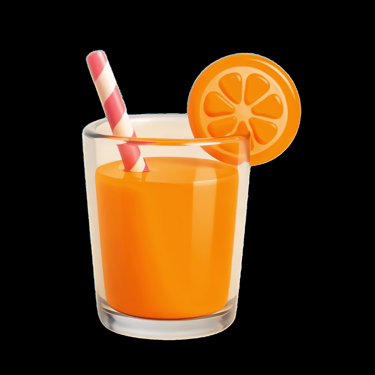 Vibrant orange juice illustration animation isolated asset, transparent ...