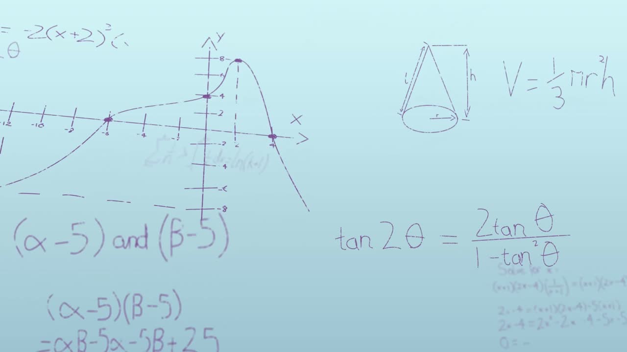 Premium stock video - Animation of mathematical equations and formulas ...