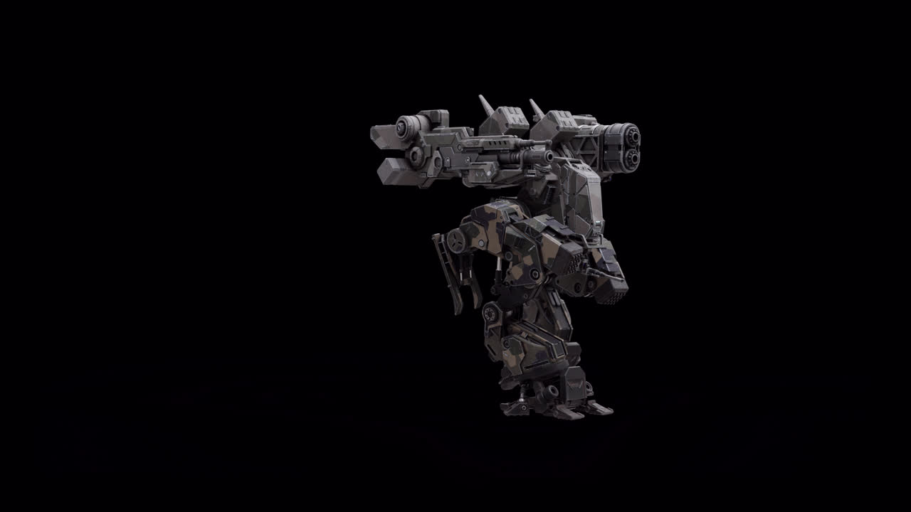 Robot Warrior 3d Model, Futuristic Machine Rendering Animation, Walking ...