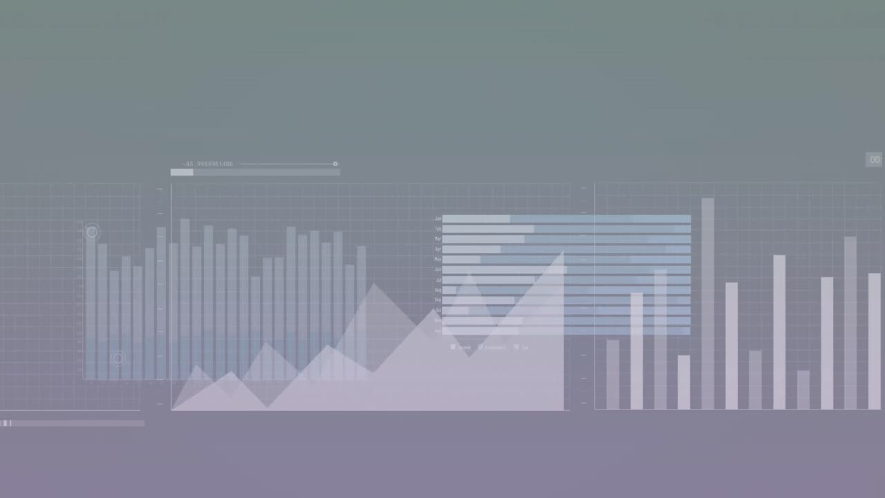 Premium stock video - Animation of multiple graphs, map and changing ...
