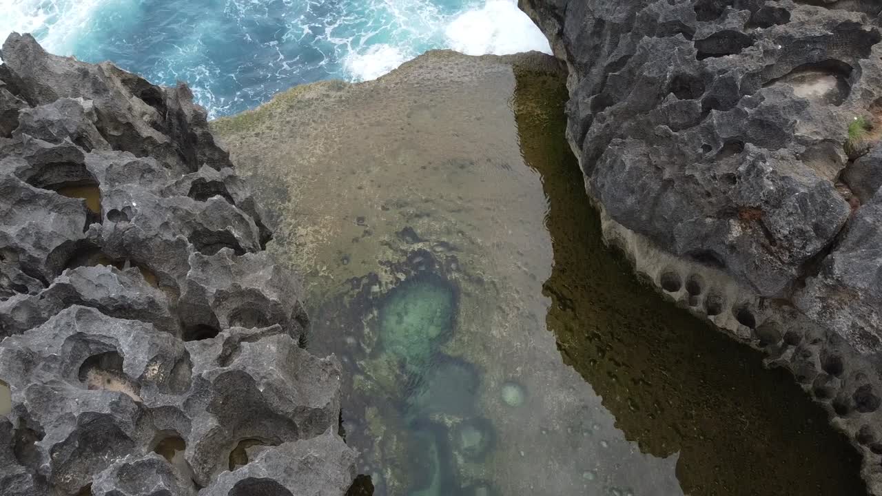 Premium stock video - Aerial overhead flight over famous natural pools ...