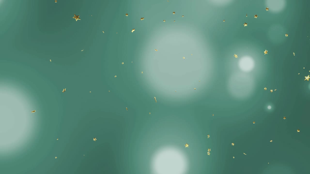 Upon background appearing, gold star confetti drifting across subtle ...
