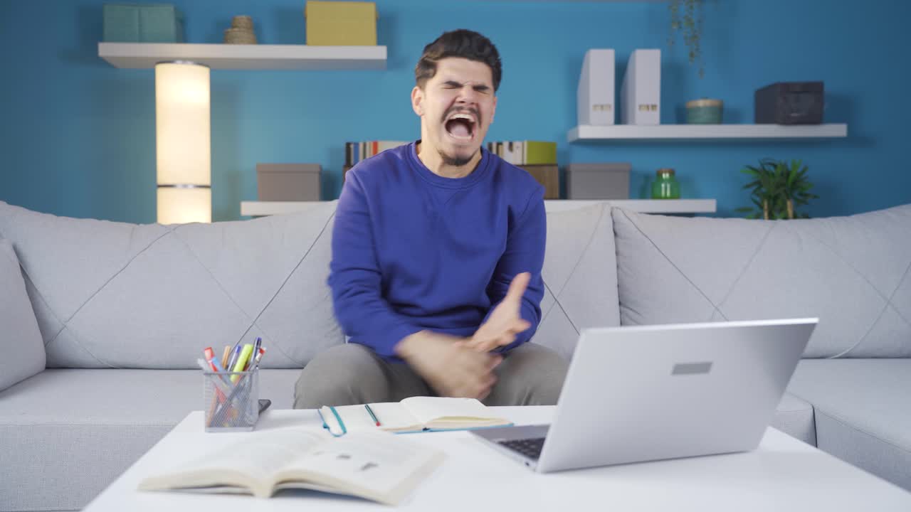 Worried And Stressed Young Man Getting Angry. Free Stock Video Footage ...