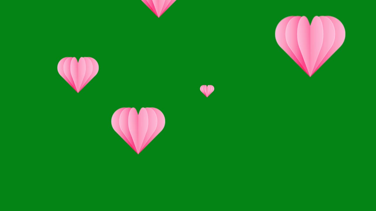 Pink hearts green screen motion graphics | Premium Stock Video Footage