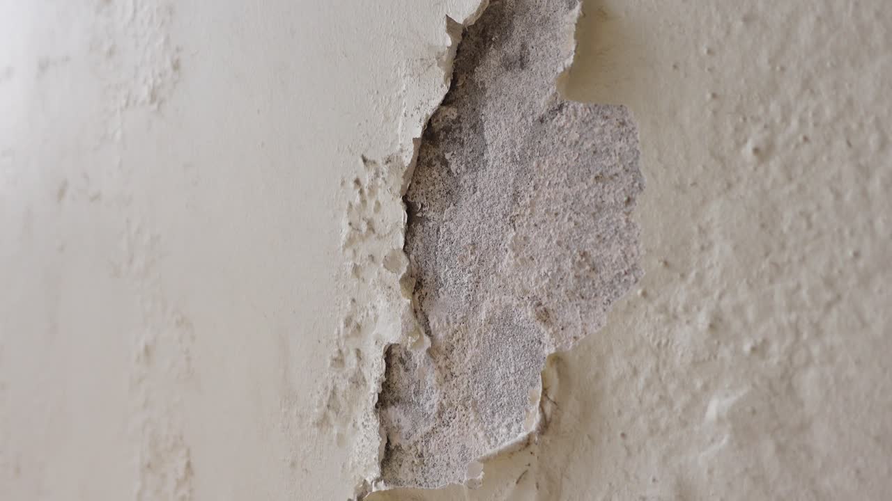 Damaged Wall with Peeling Paint | Premium Stock Video Footage
