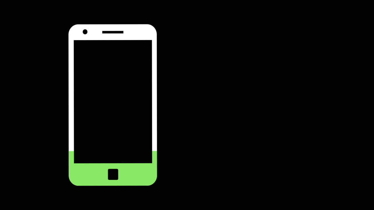 Mobile phone filled with green colour Premium Stock Video Footage