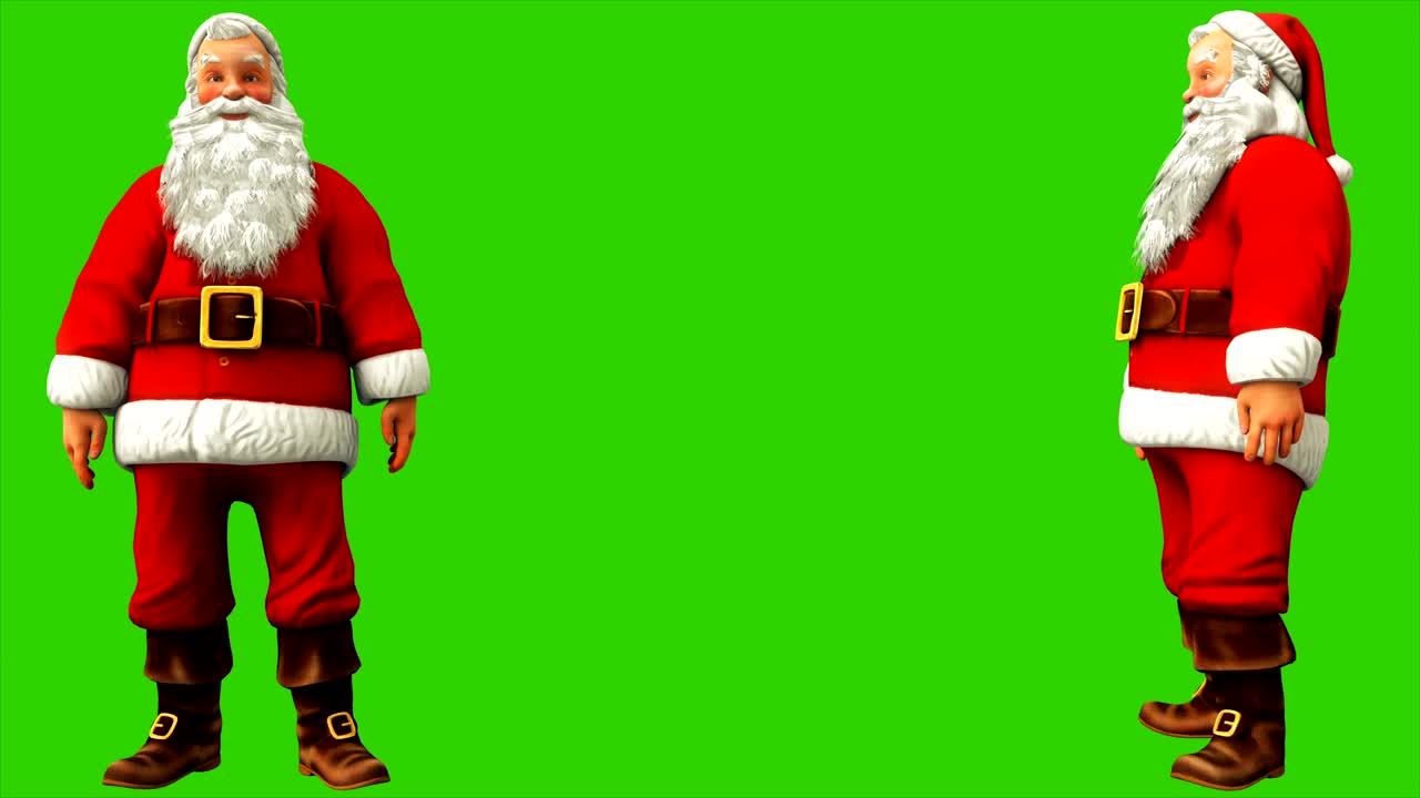 Jolly Santa Claus sighs and shrugs on the green screen during 4K ...