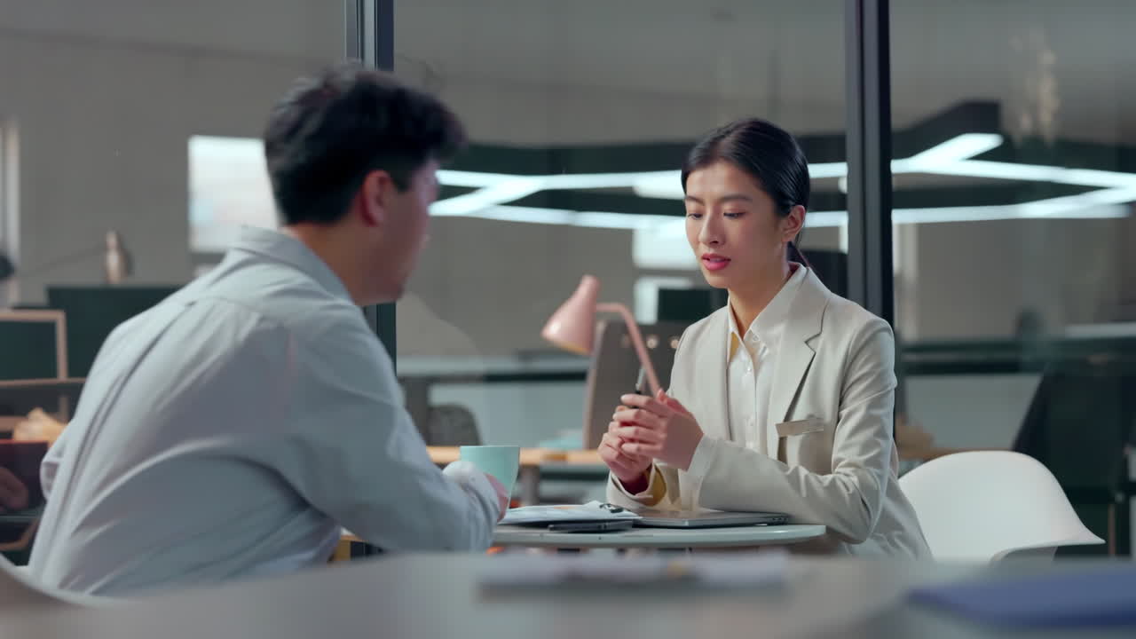 Businessman pressured disappointed feeling stress to employee female ...
