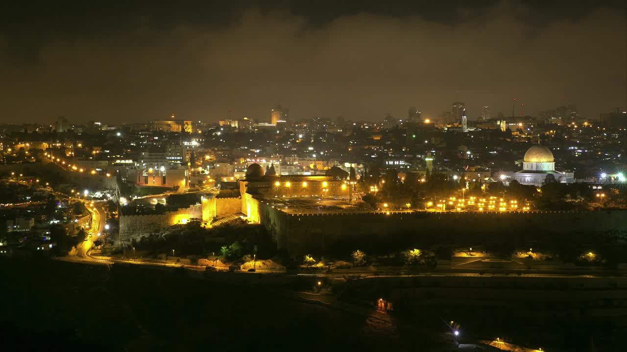 Dome of the Rock Night Time lapse | Premium Stock Video Footage