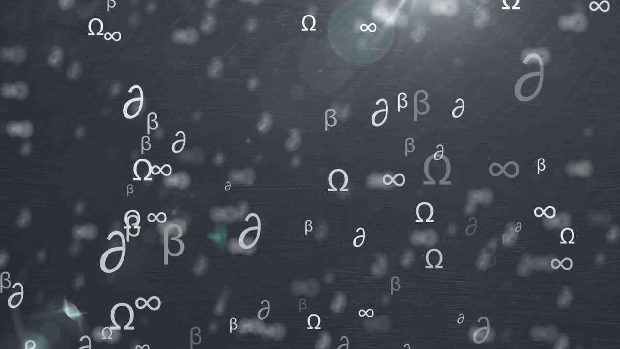 Animation Of Mathematical Symbols Moving And Flickering On Black ...