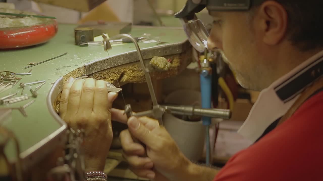 Italian Goldsmith At Work Building An Engagement Or A Wedding Ring Free ...