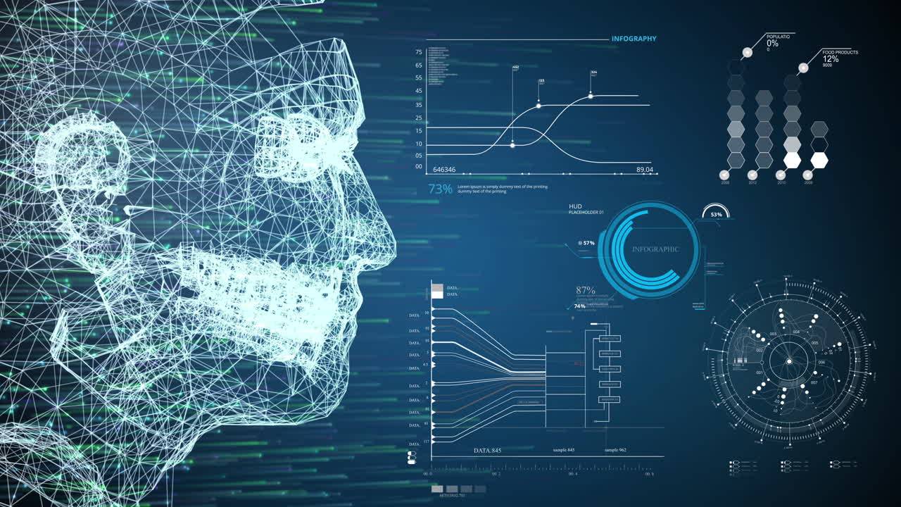 Premium stock video - Digital interface animation of ai powered digital ...