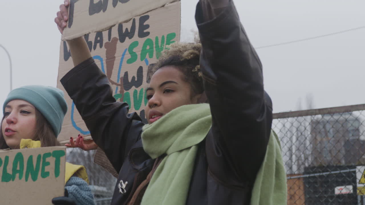 Free stock video - Group of young female activists with banners ...