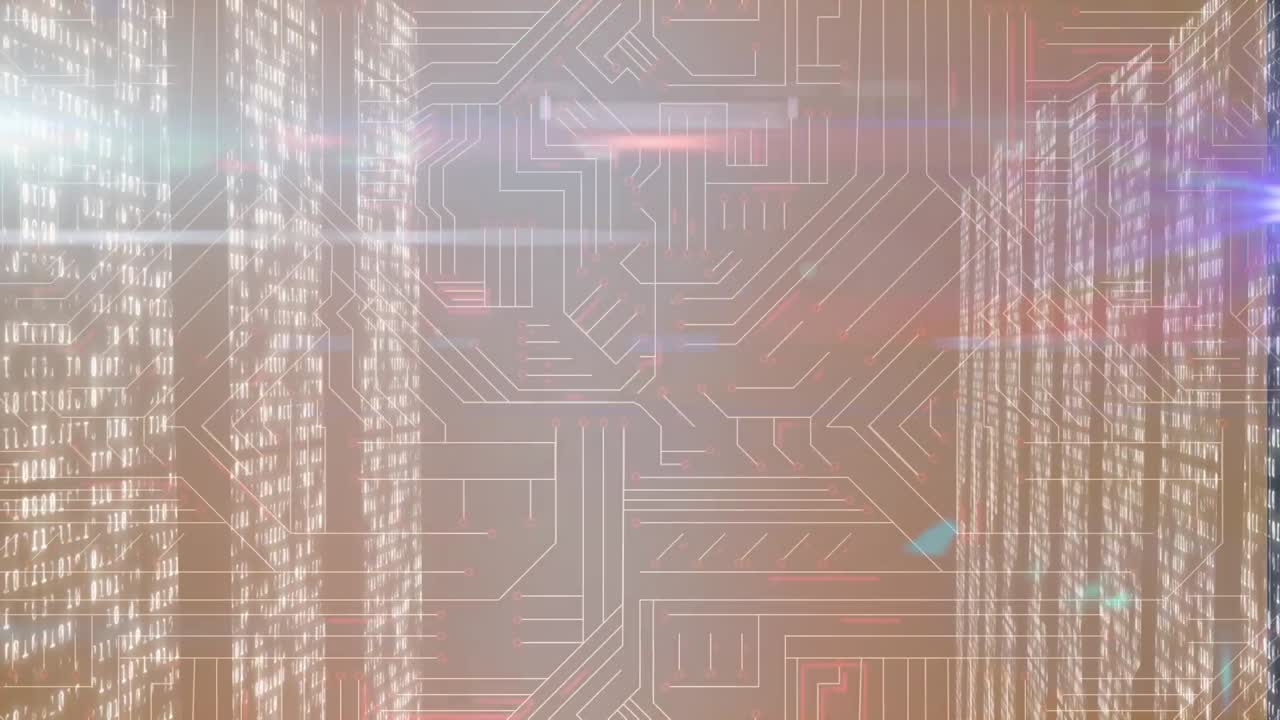 Animation Of Digital Bar Graph Moving In Loop Against Electronic Circuit Board Patterns Free ...