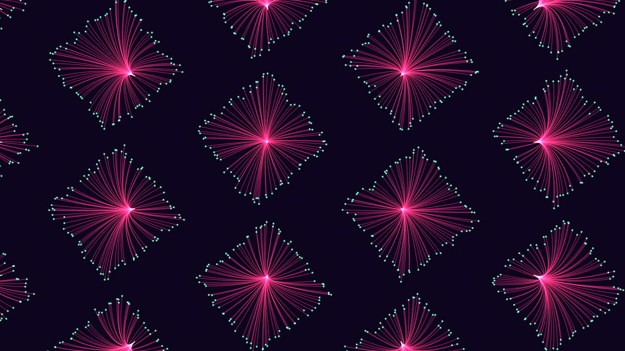 Illusion Neon Cubes Pattern In Rows With Neon Dots On Dark Gradient Free Stock Video Footage ...