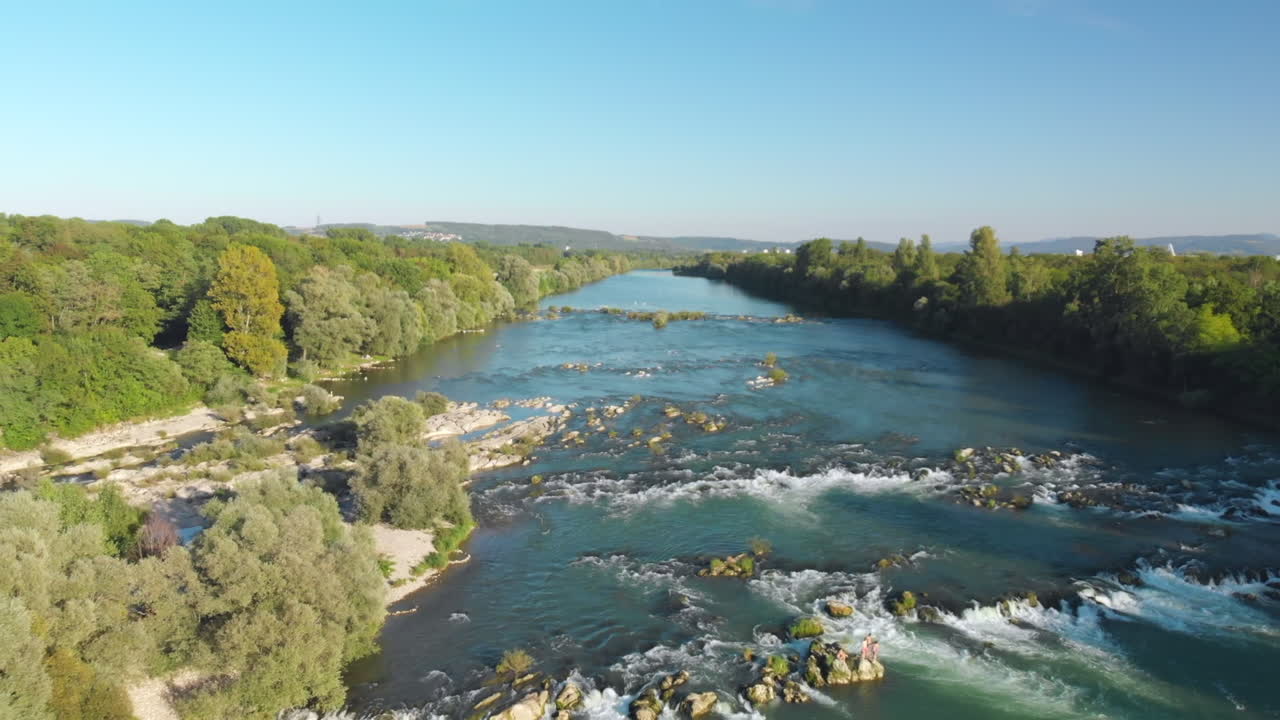Vidéo de stock Premium - Large vue aérienne de l'ancien rhin avec une ...