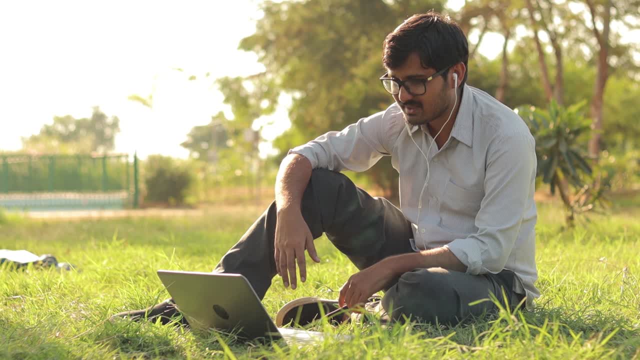 Young Man Busy On Video Call - Happy Modern People Using Technology At ...