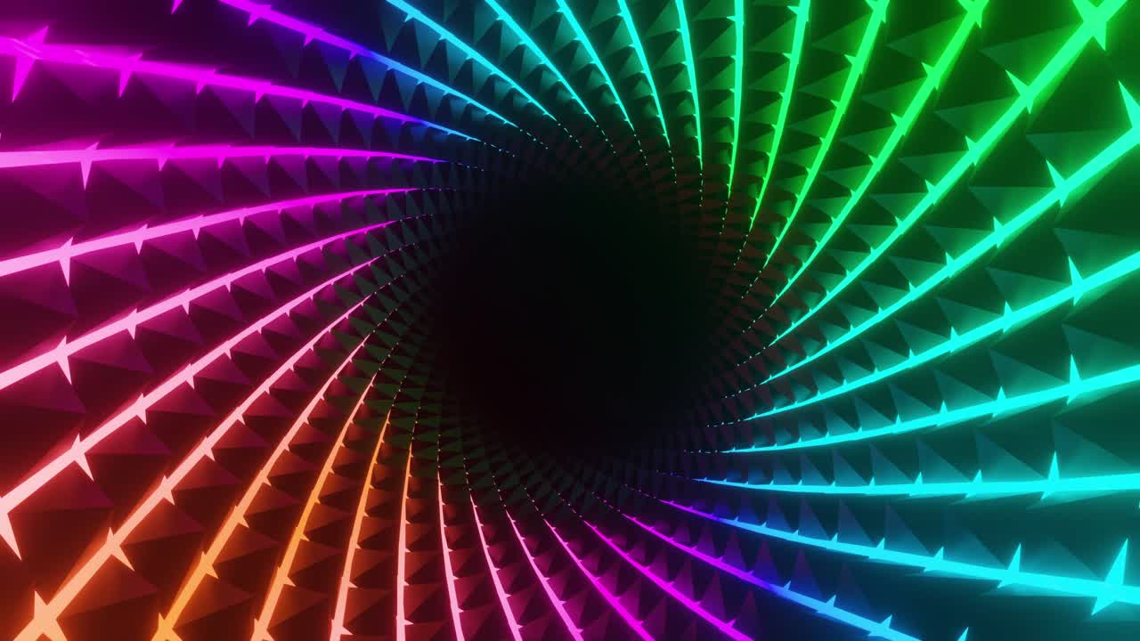 Abstract Colorful Spiral Tunnel Background | Premium Stock Video Footage
