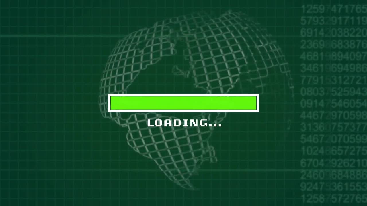 Premium stock video - Animation of data loading bar over data processing