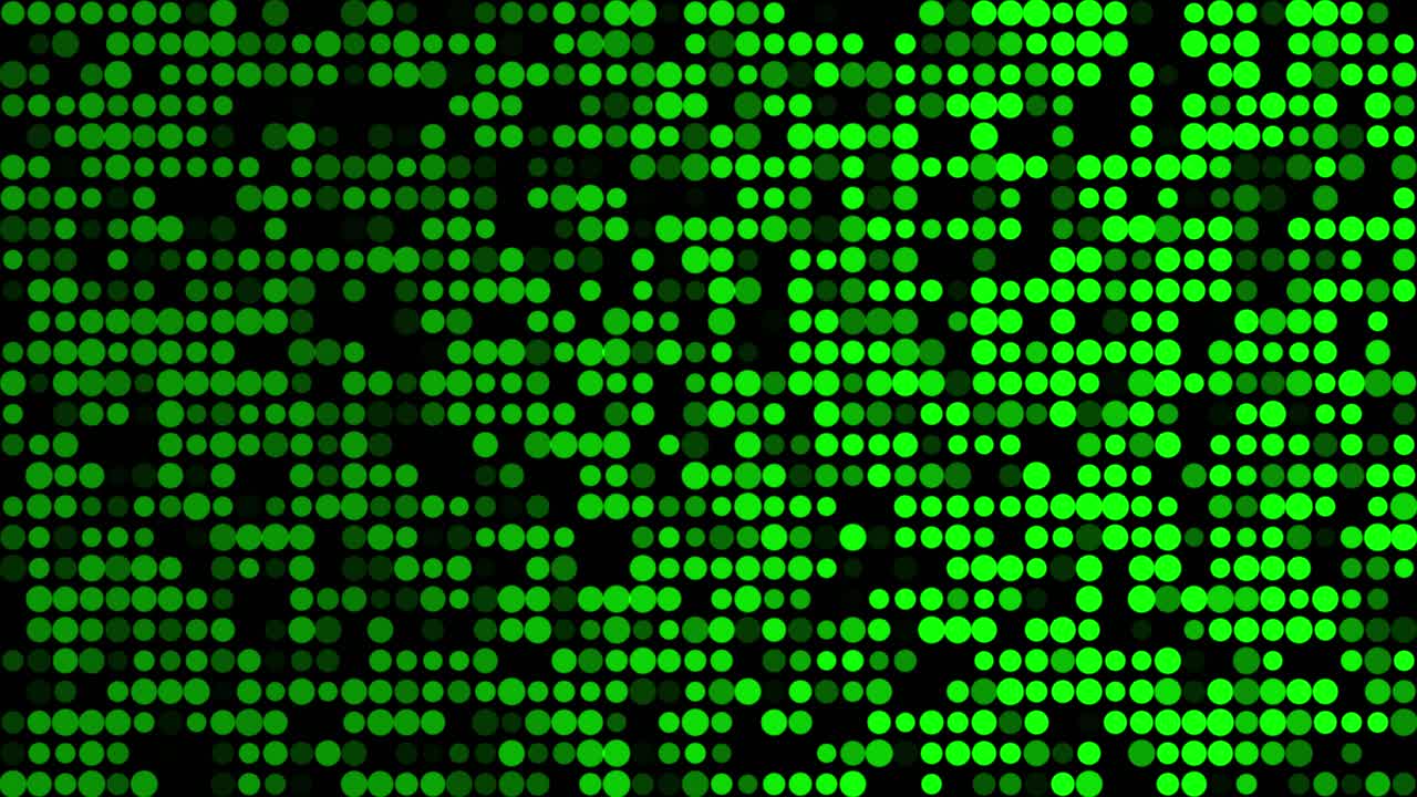 Abstract dot glitter sparkle green binary digital code, computer generated seamless loop ...