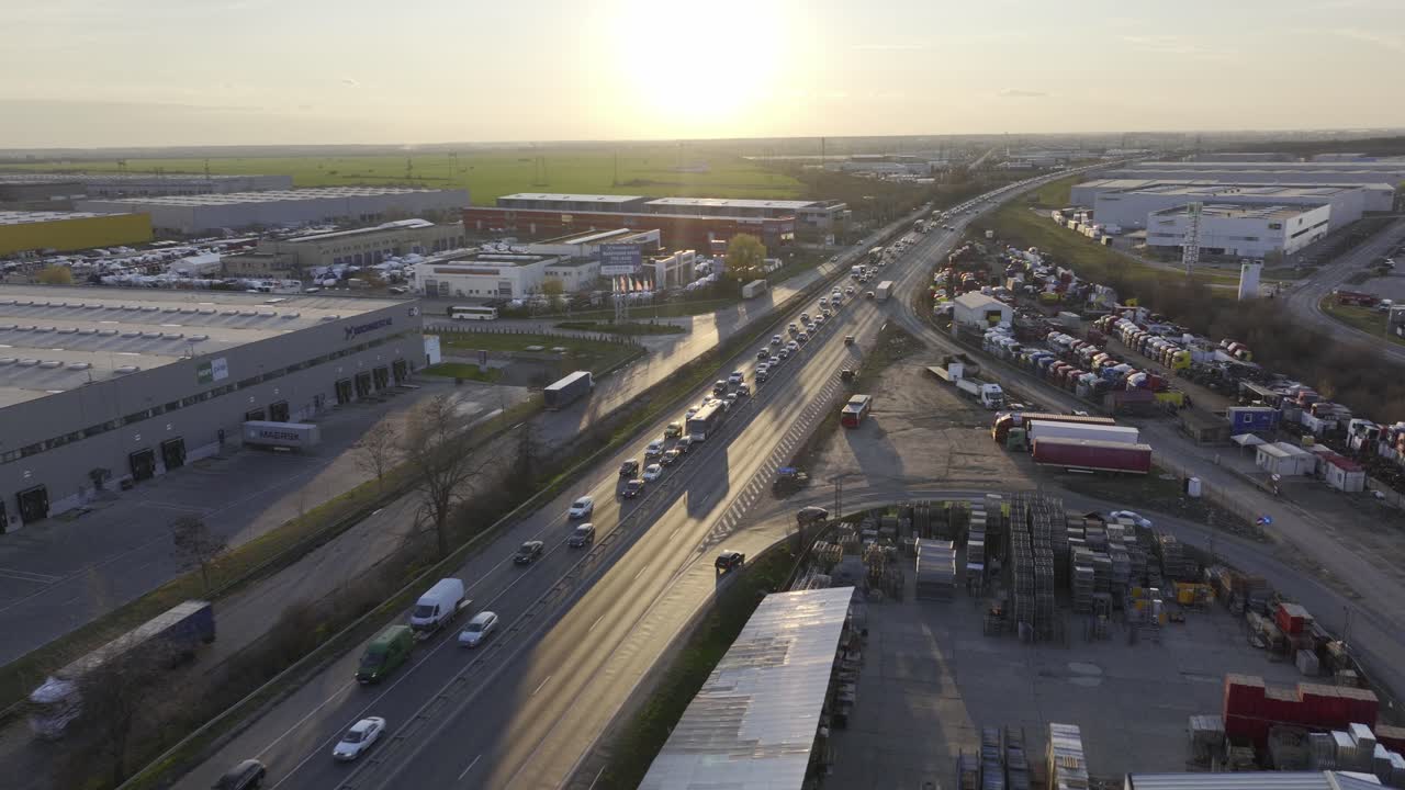 Premium stock video - Aerial view of traffic on highway in bucharest ...