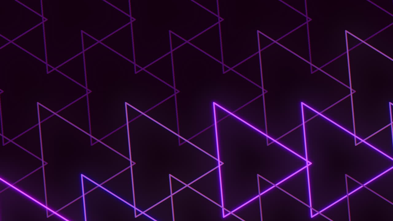 Pulse Neon Purple Triangles Pattern In Rows On Black Gradient Free Stock Video Footage Download ...