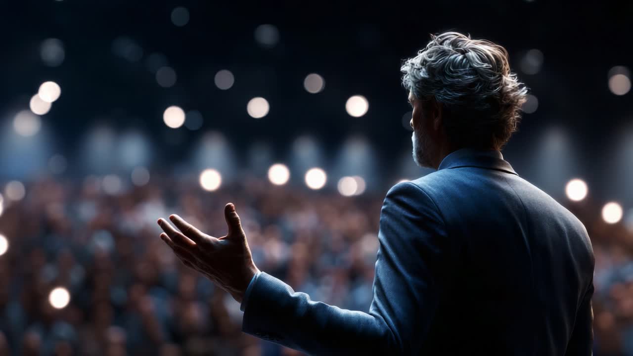 Engaging Public Speaker Captivating a Rapt Audience with Inspiring ...