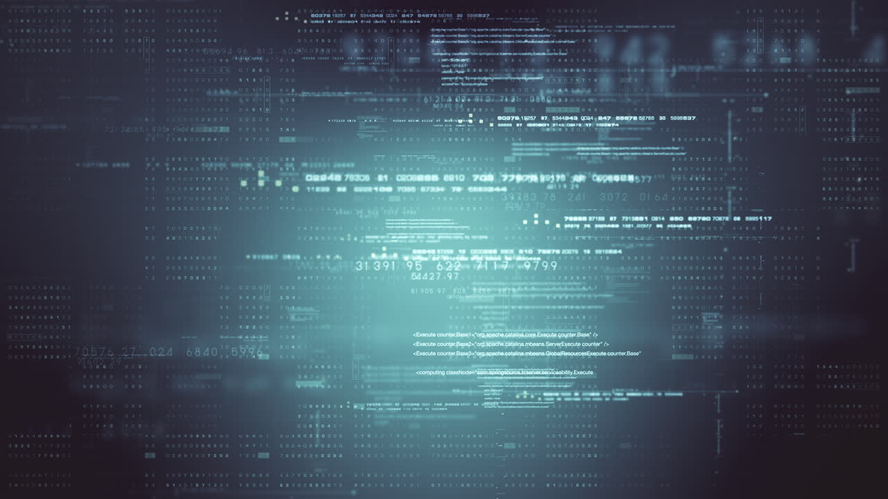 Futuristic Cryptocurrency Blockchain Matrix Simulation Of Cryptographic Hash Mining Concept 