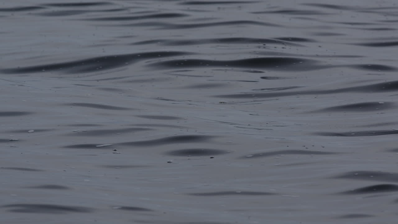 Premium stock video - Slow moving water surface, grey and calm with ...