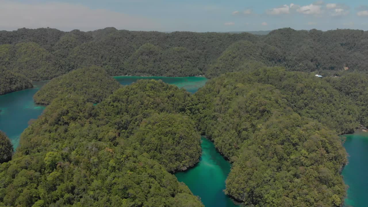 Beautiful Aerial Drone Shot Above Sohoton Natural Park In Siargao ...