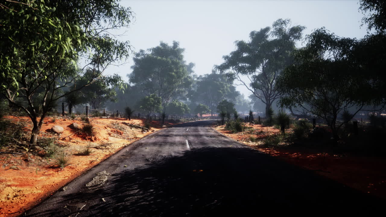 Empty country road in australian outback Premium Stock Video Footage