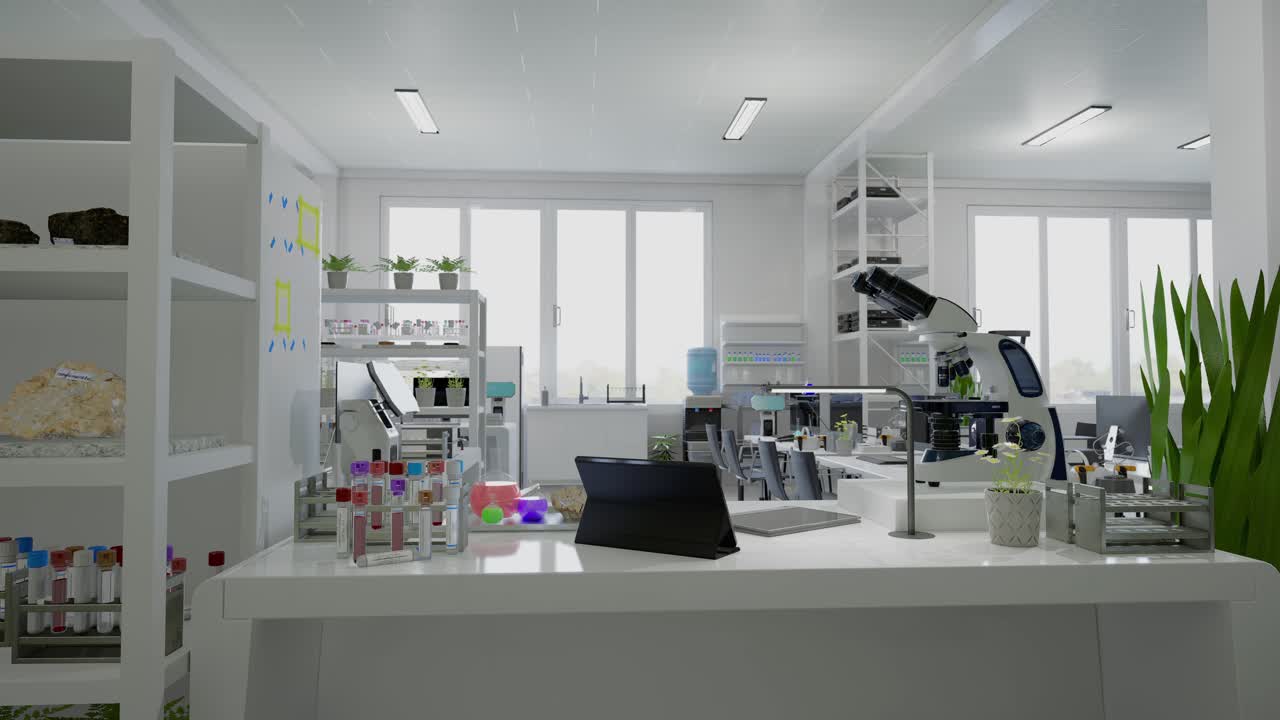 Modern Empty Biological Applied Science Laboratory With Technological ...