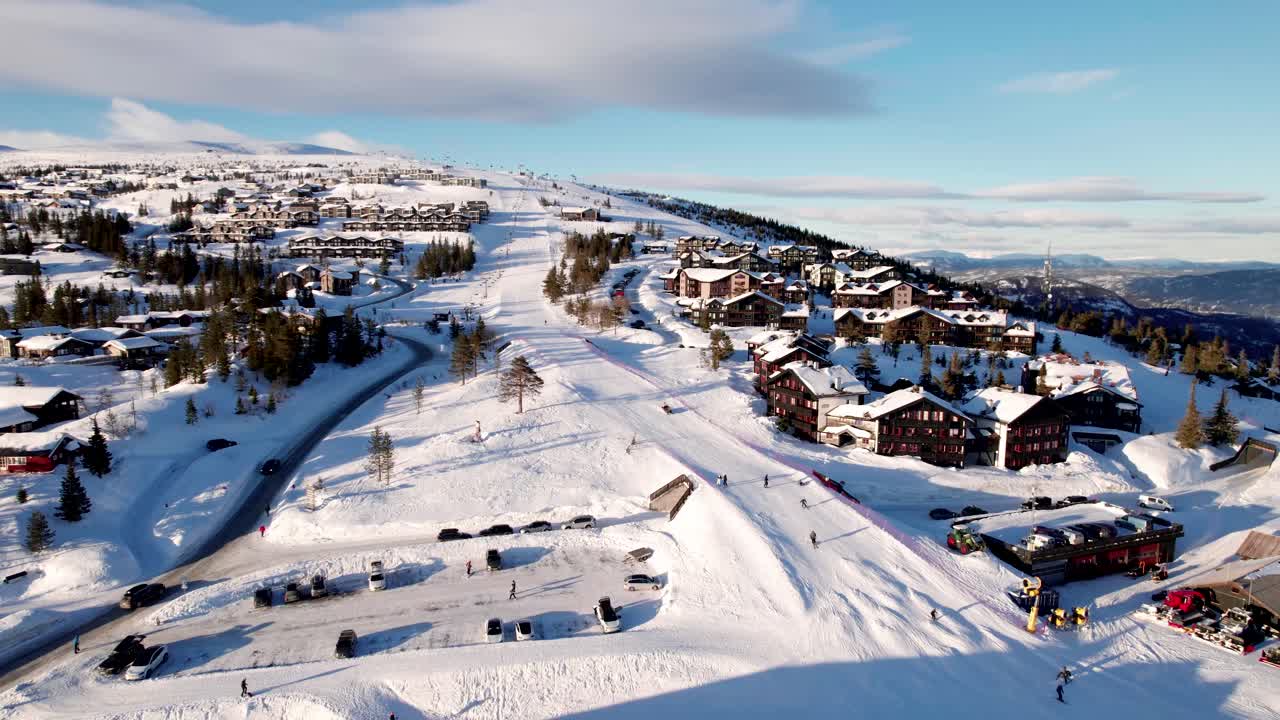 Cinematic View Of A Ski Slope In Norway's Norefjell Mountain Free Stock ...