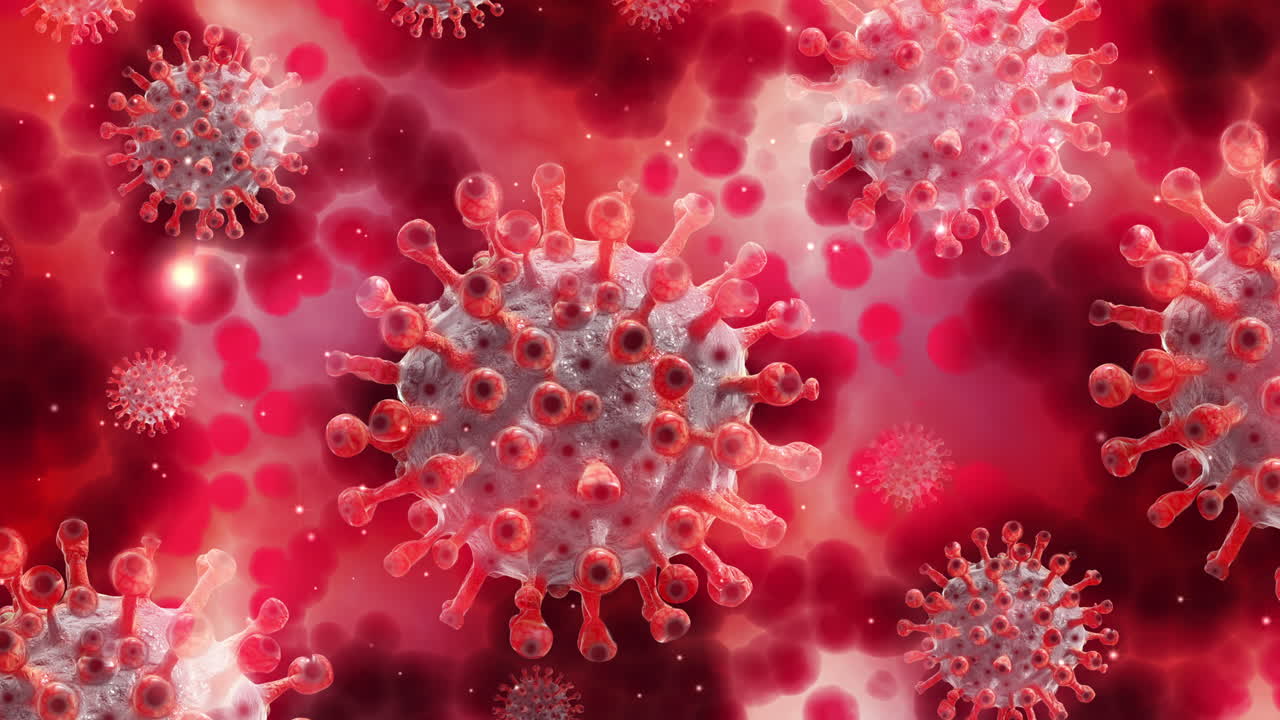 Video Of Corona Flying Towards Subject And Particles Of Virus Flow ...