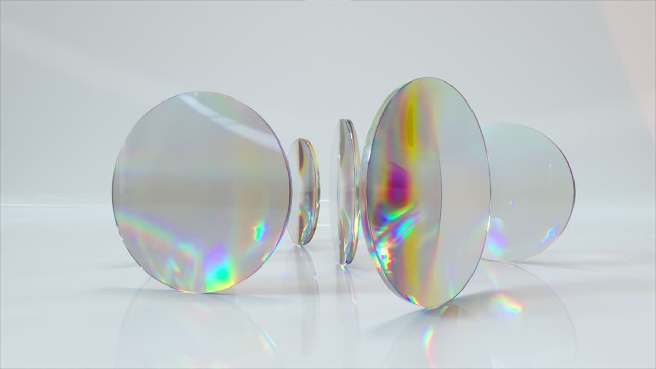 Free stock video - Abstract concept transparent round flat lenses ...