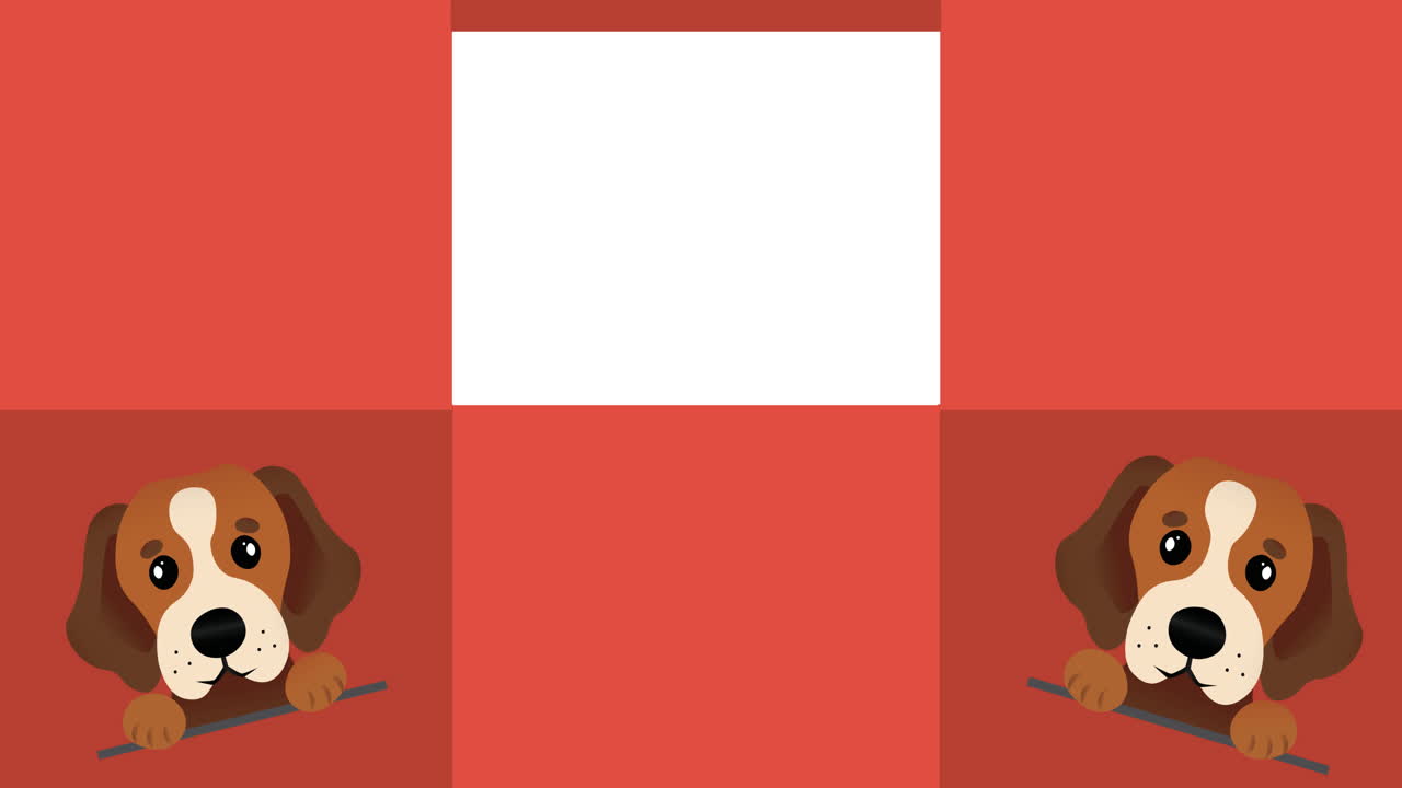 animation of cute dogs on red and white checkered background | freepik