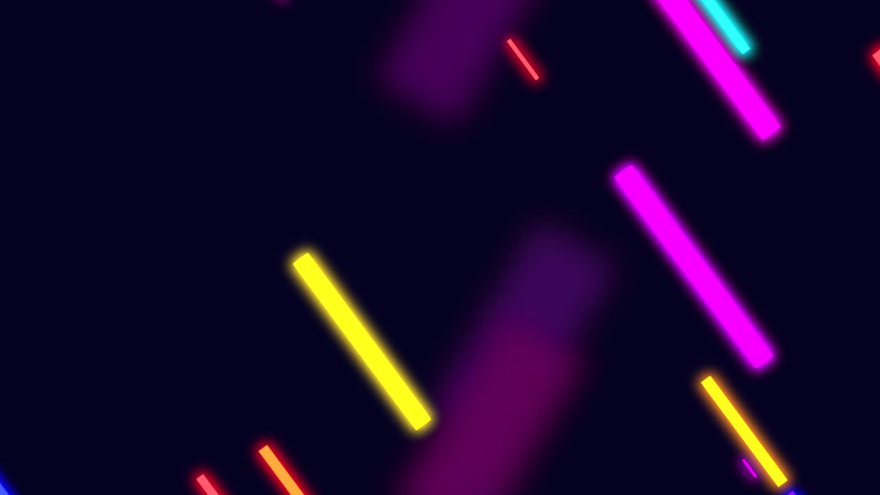 Premium stock video - Retro neon rainbow lines pattern and light effect