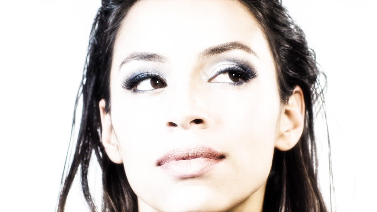 Woman face closeup 4k 09 Premium Stock Video Footage