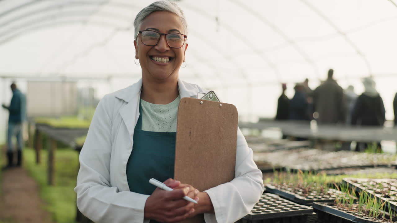 Scientist, checklist and face of woman | Premium Stock Video Footage